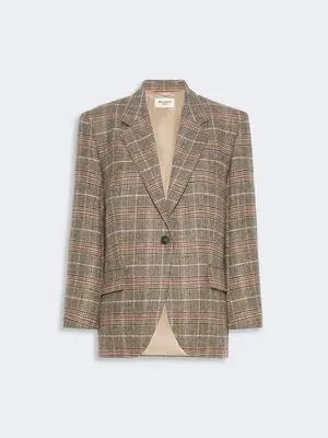 Max Mara Prince Of Wales Check Wool Single-breasted Blazer