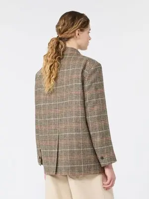 Max Mara Prince Of Wales Check Wool Single-breasted Blazer