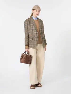 Max Mara Prince Of Wales Check Wool Single-breasted Blazer