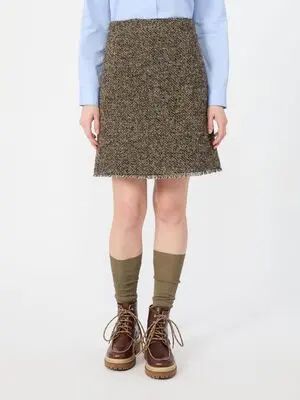 Max Mara Wool Blend Bouclé Short Skirt