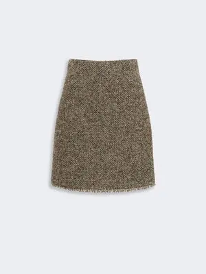 Max Mara Wool Blend Bouclé Short Skirt