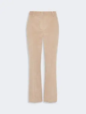 Max Mara Cotton Velvet Cropped Trousers - Sand