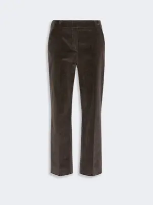 Max Mara Cotton Needlecord Cropped Trousers - Dark Brown