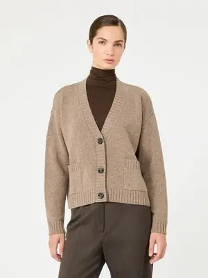 Max Mara V-neck Wool Yarn Cardigan