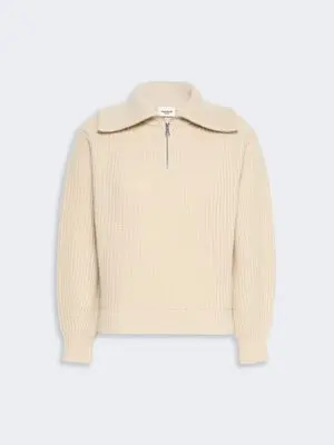 Max Mara Wool Zip-up Roll-neck Jumper