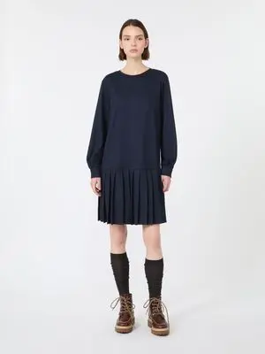Max Mara Jacquard Jersey Pleated Short Dress