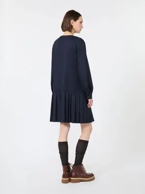 Max Mara Jacquard Jersey Pleated Short Dress