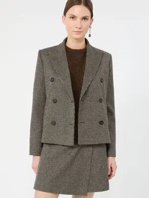 Max Mara Double-breasted Jacket In Micro Jacquard Jersey
