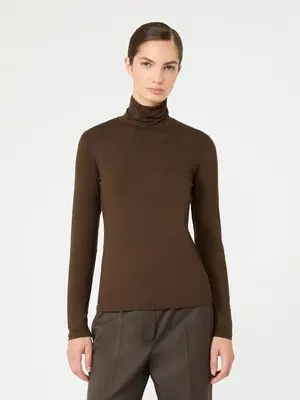 Max Mara Slim-fit Stretch Viscose Jersey Turtleneck Top
