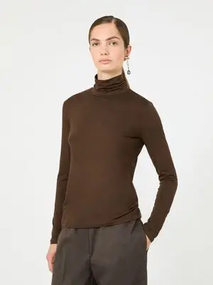 Max Mara Slim-fit Stretch Viscose Jersey Turtleneck Top