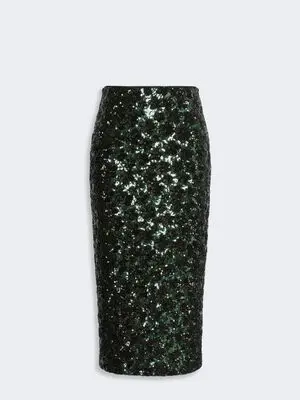 Max Mara Tulle Sequinned Pencil Skirt