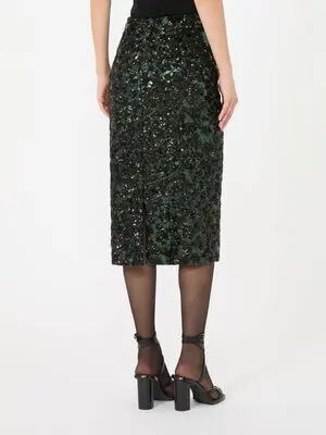 Max Mara Tulle Sequinned Pencil Skirt