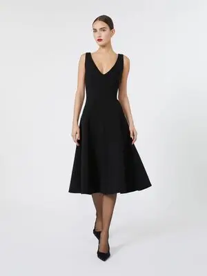 Max Mara Cady Midi Dress With Circle Skirt