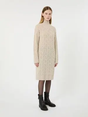 Max Mara Wool And Cashmere Relaxed-fit Cable-knit Midi Dress