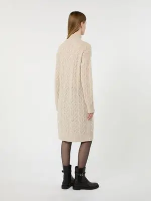 Max Mara Wool And Cashmere Relaxed-fit Cable-knit Midi Dress