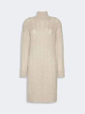 Max Mara Wool And Cashmere Relaxed-fit Cable-knit Midi Dress