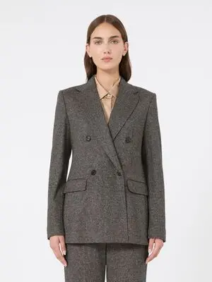 Max Mara Double-breasted Jacquard Jersey Blazer