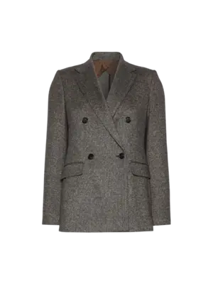 Max Mara Double-breasted Jacquard Jersey Blazer - Camel