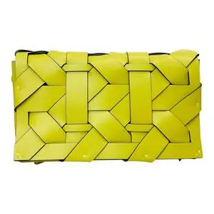 THE BAG ICON Zenobia Woven Clutch - Green