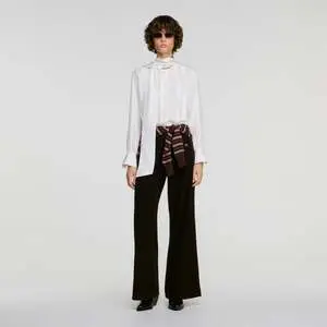 Sandro Velvet Straight-leg Trousers