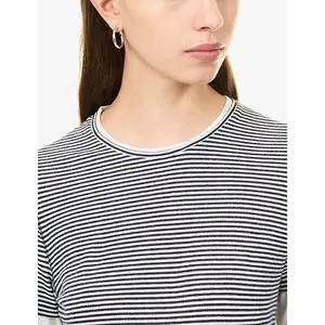 ME+EM Double-layered Striped Cotton T-shirt