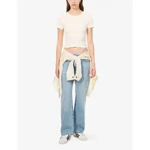 Sporty & Rich Ribbed Stretch-cotton T-shirt