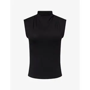 ME+EM High-neck Draped Jersey Top