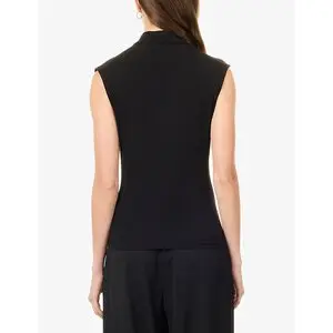 ME+EM High-neck Draped Jersey Top