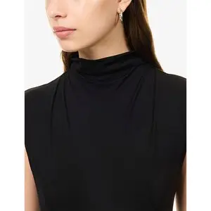 ME+EM High-neck Draped Jersey Top