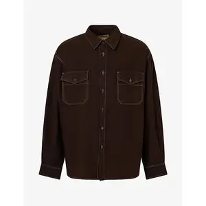 UMA WANG Tavis Flap-pockets Wool-blend Shirt - Brown