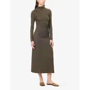 Rails Margaret Draped-panel Jersey Midi Dress