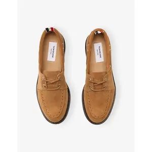 Thom Browne Padded Suede Boat Shoes - Caramel