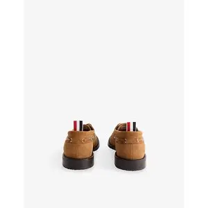 Thom Browne Padded Suede Boat Shoes - Caramel