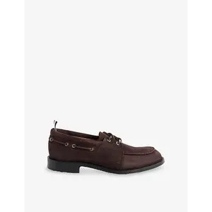 Thom Browne Thom Browne Padded Suede Boat Shoes Dark Brown