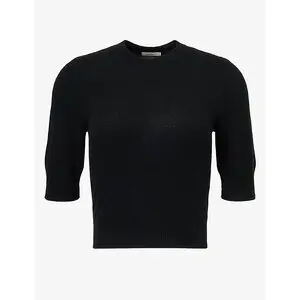 Le Kasha Boxy Short-sleeve Cashmere Jumper - Black