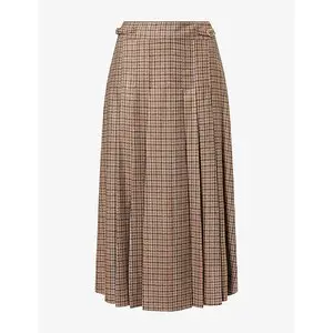 Gabriela Hearst Checked Wool-blend Midi Skirt