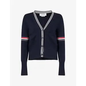 Thom Browne Sailboat Striped Cotton Cardigan
