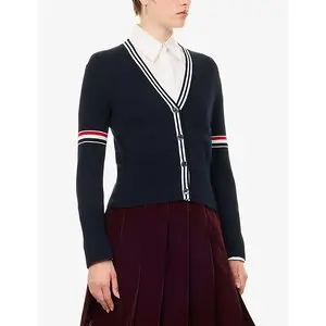 Thom Browne Sailboat Striped Cotton Cardigan