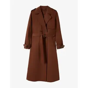 Whistles Valentina Double-breasted Cotton-blend Trench Coat - Brown