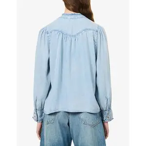 Rails Alanna Floral-embroidered Chambray Shirt
