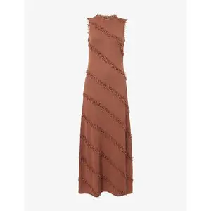 Rails Claudia Fringe-trim Cotton-blend Maxi Dress - Cinnamon