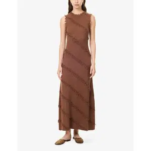 Rails Claudia Fringe-trim Cotton-blend Maxi Dress