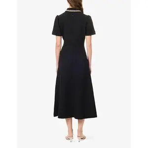 ME+EM Textured Fit-and-flare Jersey Midi Dress