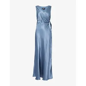 Rails Eva V-neck Satin Maxi Dress