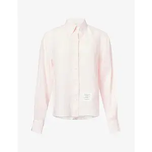 Thom Browne Relaxed-fit Classic-collar Linen Shirt - Lt Pink