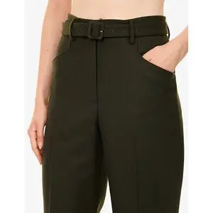Gabriela Hearst Norman Belted Wool Trousers