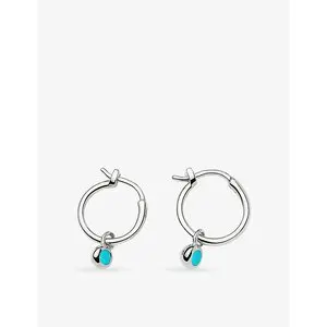 MISSOMA December Birthstone Mini Charm Plated Brass And Turquoise Hoop Earrings - Silver