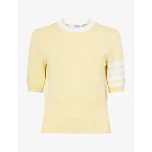 Thom Browne Hector Intarsia-stripe Cotton-knit Top - Light Yellow
