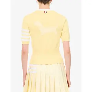 Thom Browne Hector Intarsia-stripe Cotton-knit Top - Light Yellow