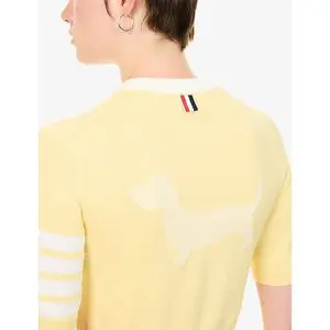 Thom Browne Hector Intarsia-stripe Cotton-knit Top - Light Yellow